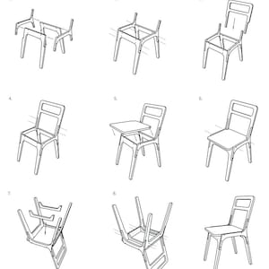 Plywood Chair Plans, Dxf Files, Vector, Cut, Cnc Router, Diy, Furniture ...