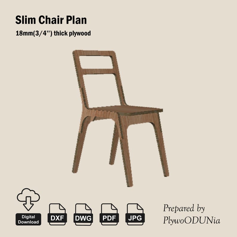 Plywood Chair Plans, Dxf Files, Vector, Cut, Cnc Router, Diy, Furniture ...