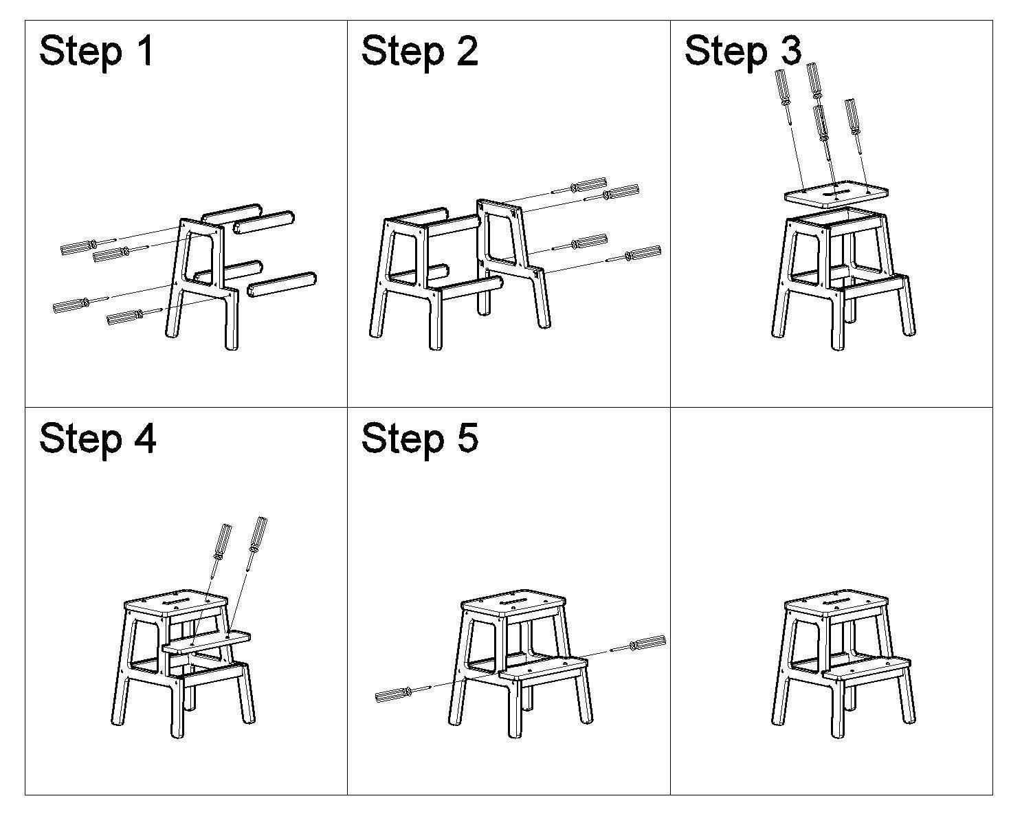 Plywood Step Stool Plans, Dxf Files, Vector, Cut, Cnc Router, DIY ...