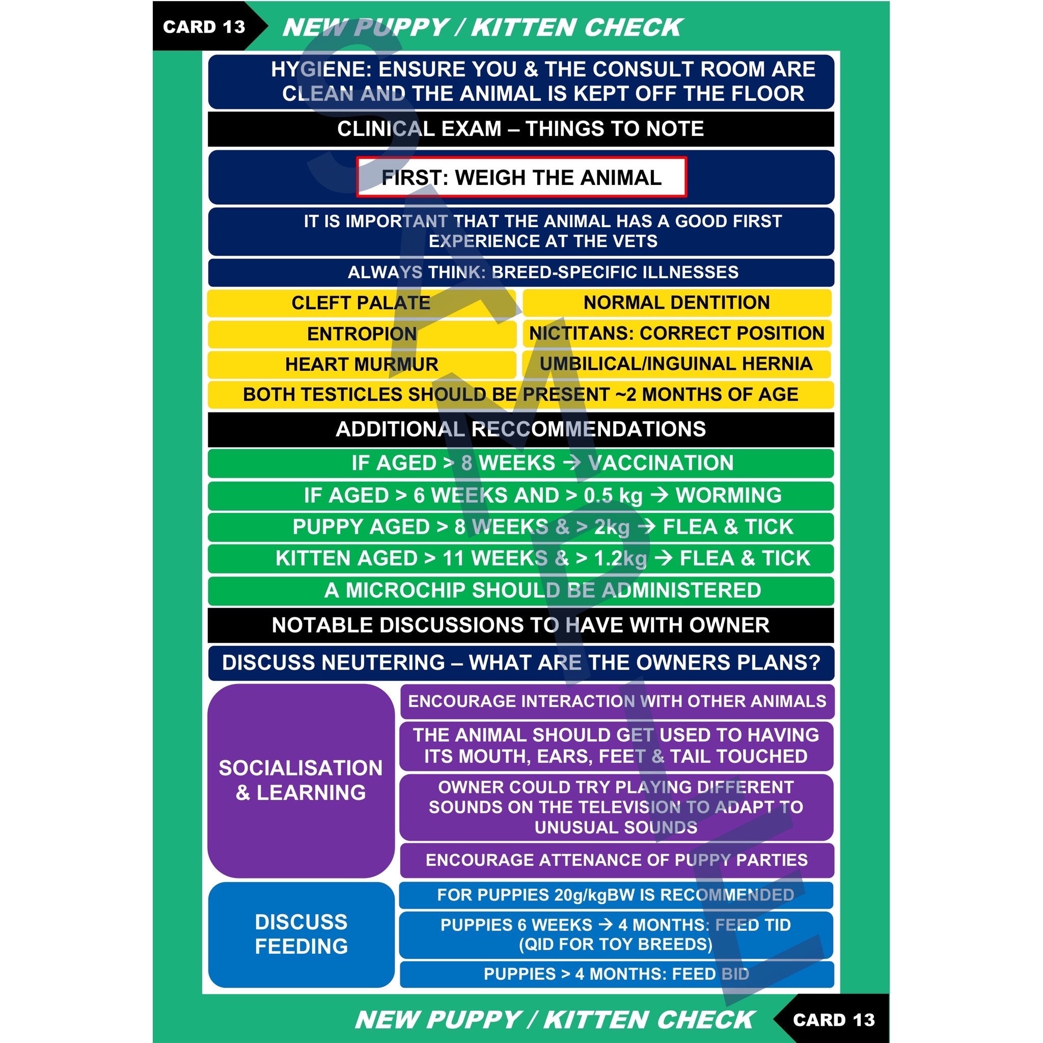 SAM Cards | Quick Reference Guide for Small Animal Medicine [INSTANT ...
