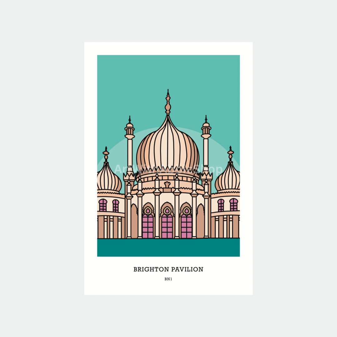 Brighton Pavilion Print - Fun Printable Wall Art, Brighton, Digital ...