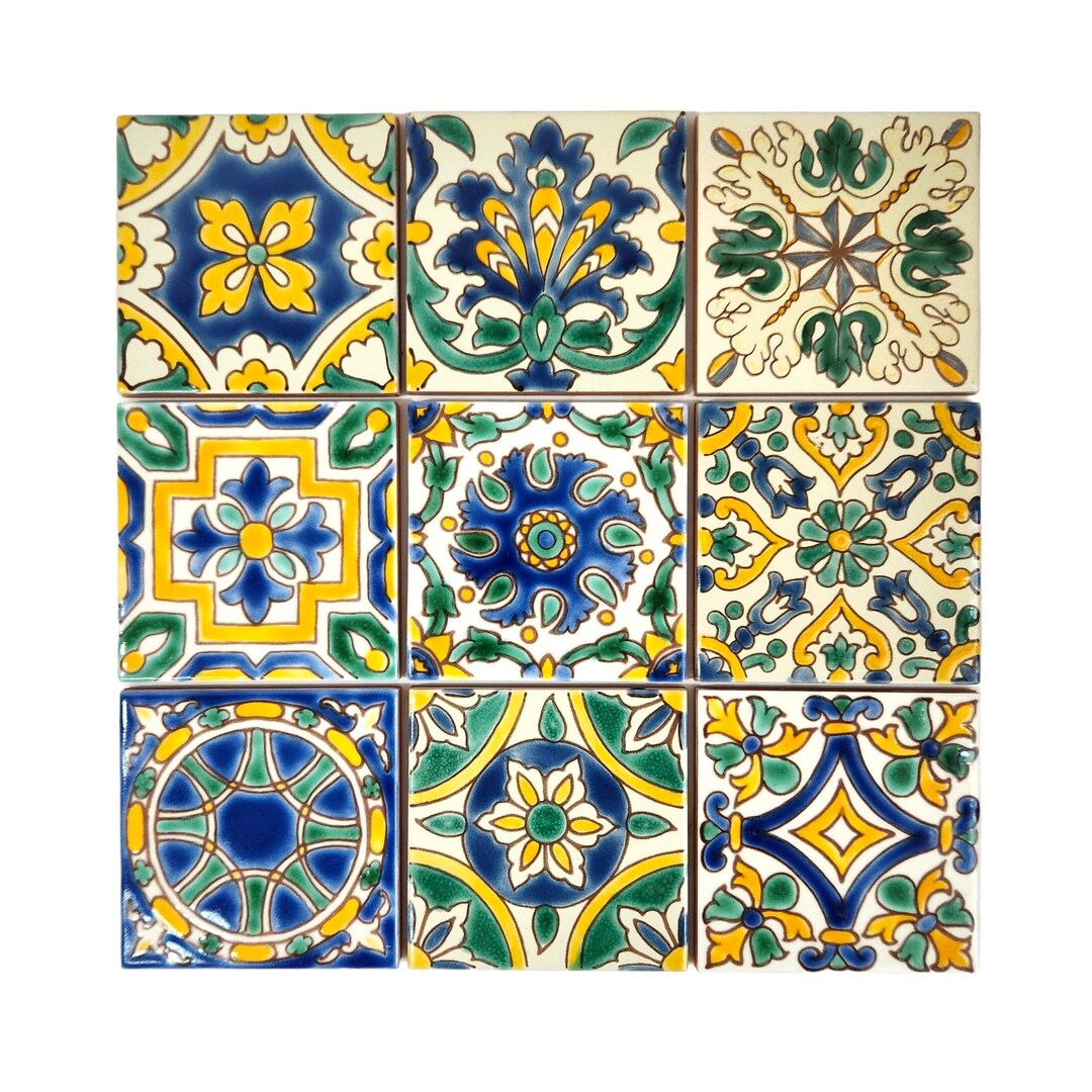 Ceramic Tiles 4x4 Tunisian Patchwork - Wall Kitchen Bathroom Backsplash ...