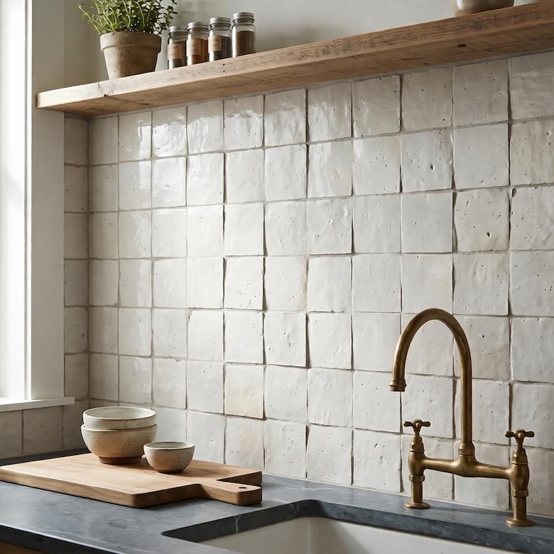 Handmade Warm White Tile - Etsy