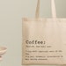 Coffee Definition Canvas Tote Bag, Totes Bag Aesthetic, Totes Bags ...