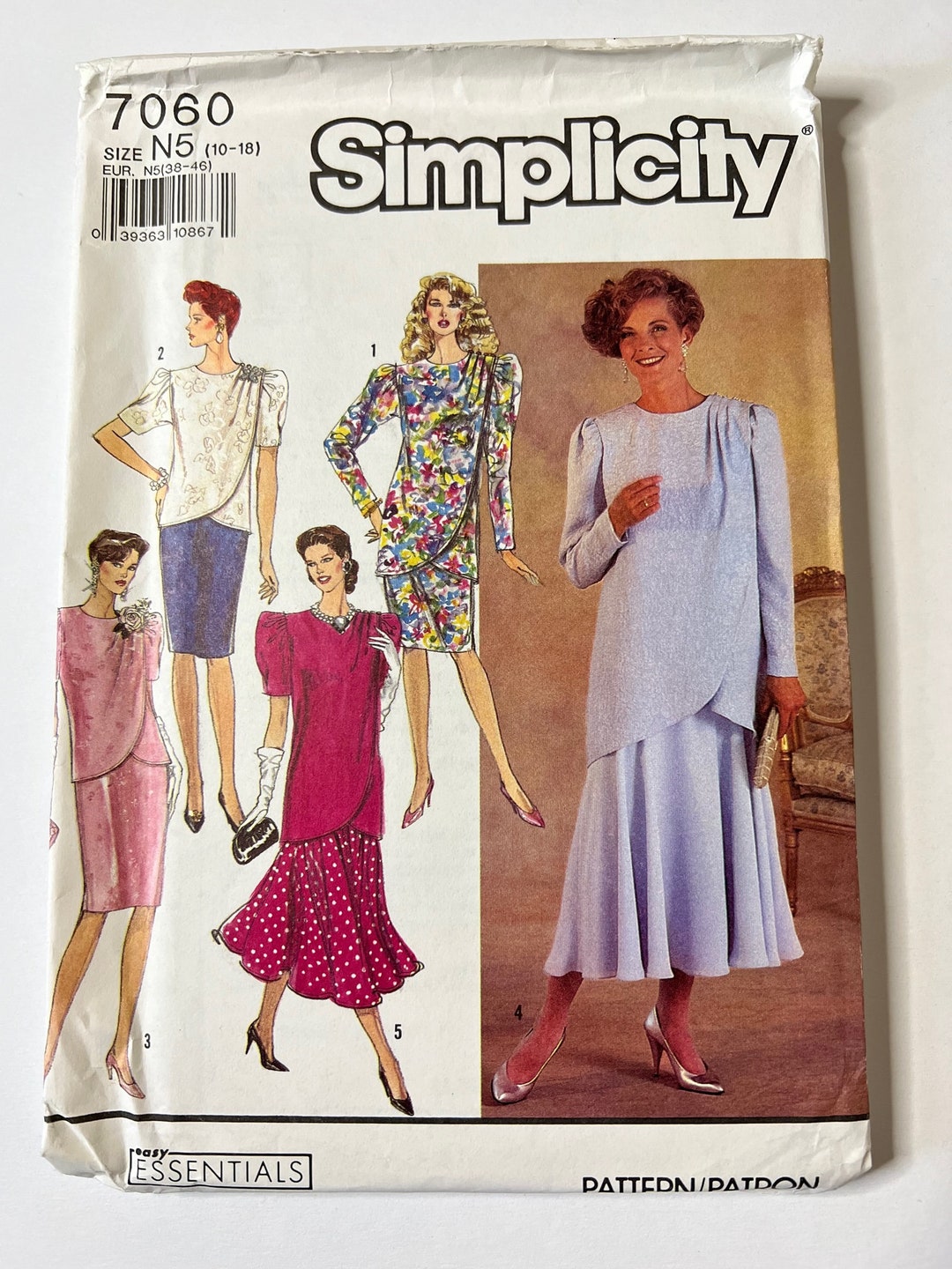 Vintage Retro 1990s Dress & Jumpers- Uncut Factory Folded Simplicity ...