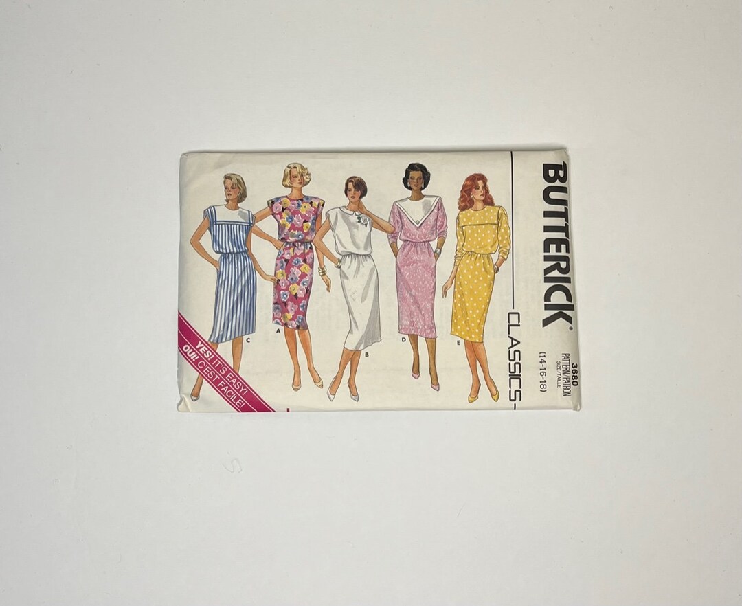 Vintage Retro Butterick 3680, 6938, 6436, 3524, 6205 Dress Patterns ...