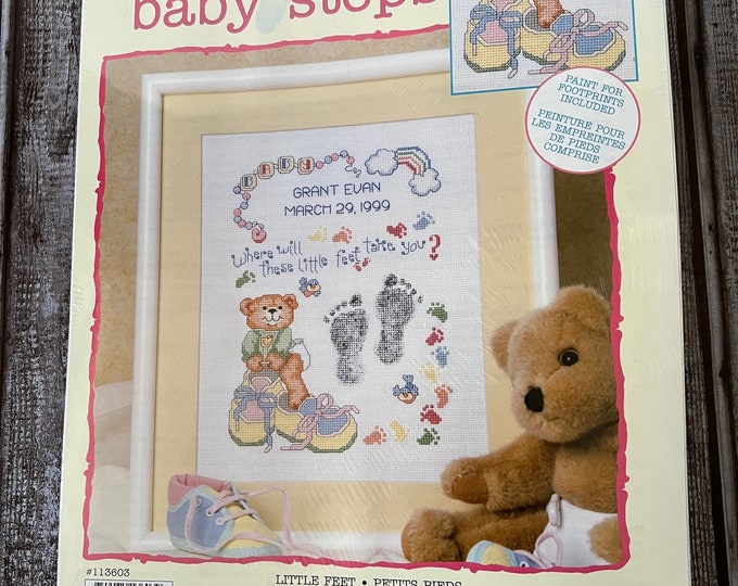 Leisure Arts Baby Steps little Feet Counted Cross Stitch Kit 1136-03 ...