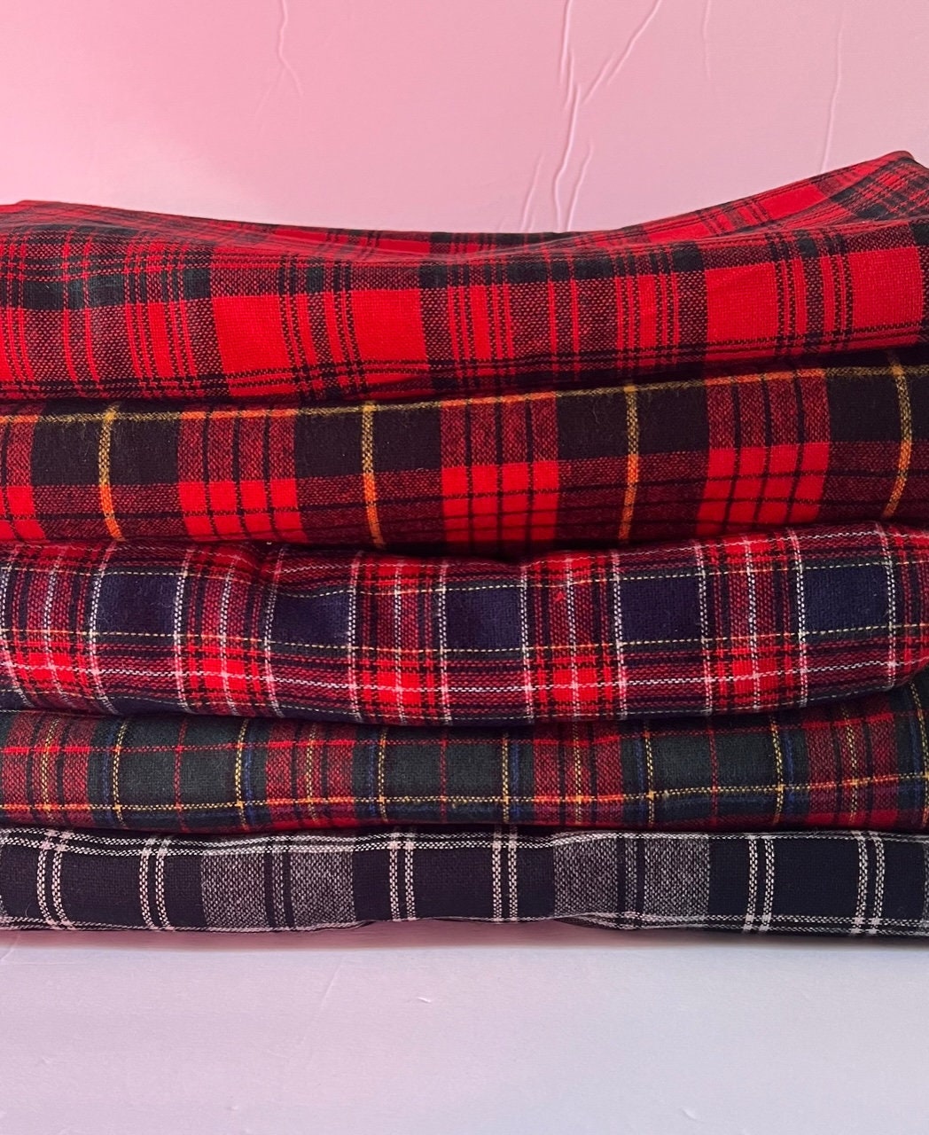 Plaid Wool Blend Fabric Cut by the Yard and Remnant Many Colors to ...