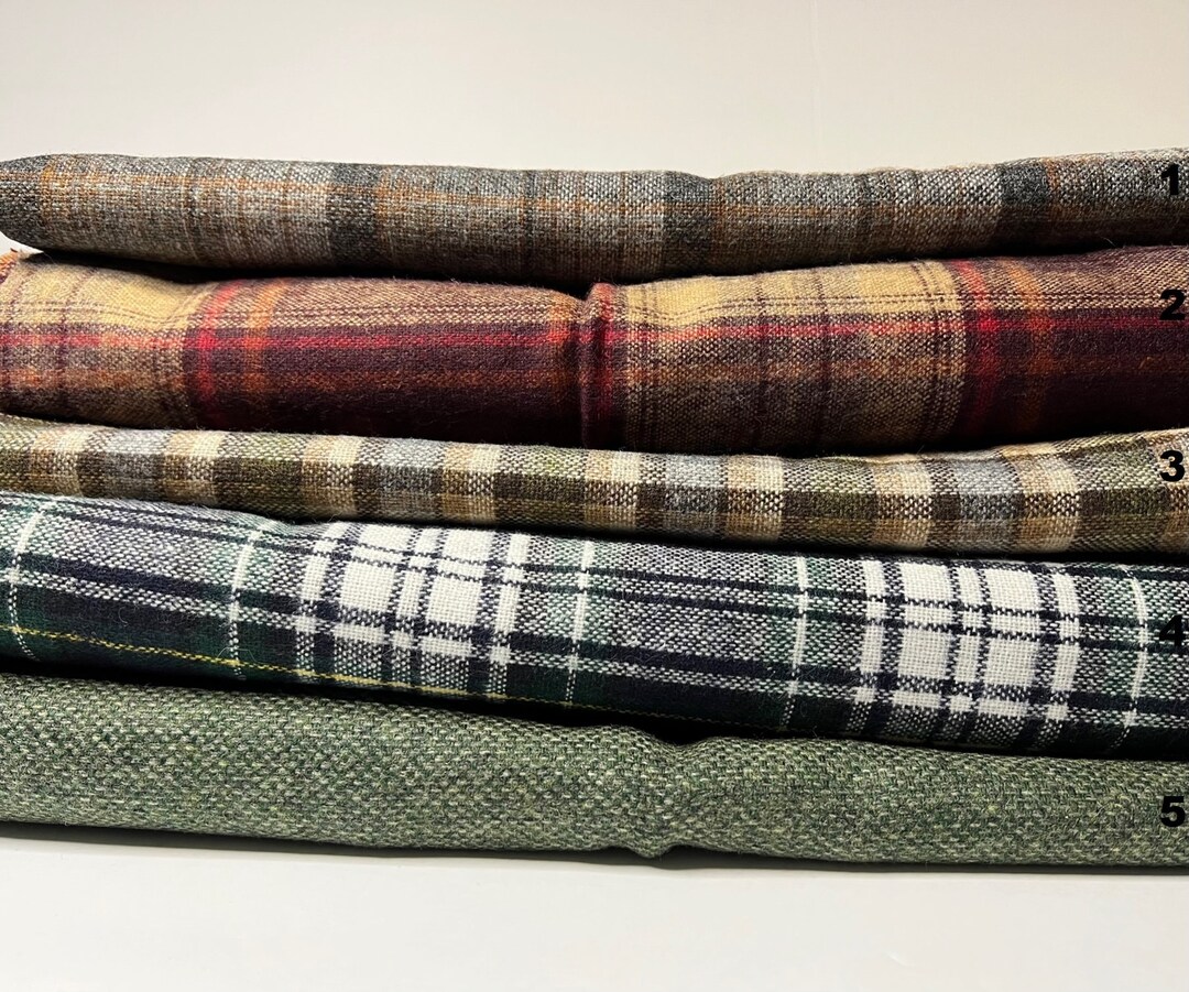 Plaid Wool Blend Fabric Cut by the Yard and Remnant Many Colors to ...