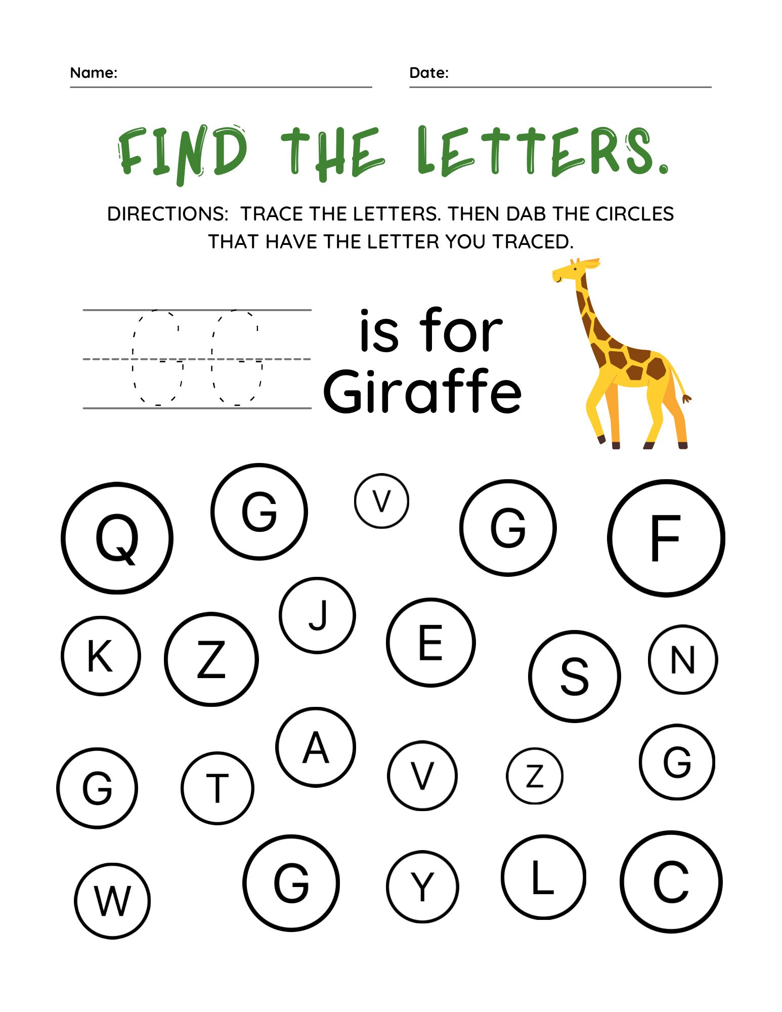 Alphabet Dab It Worksheets, ABC26 Page Dab It ...