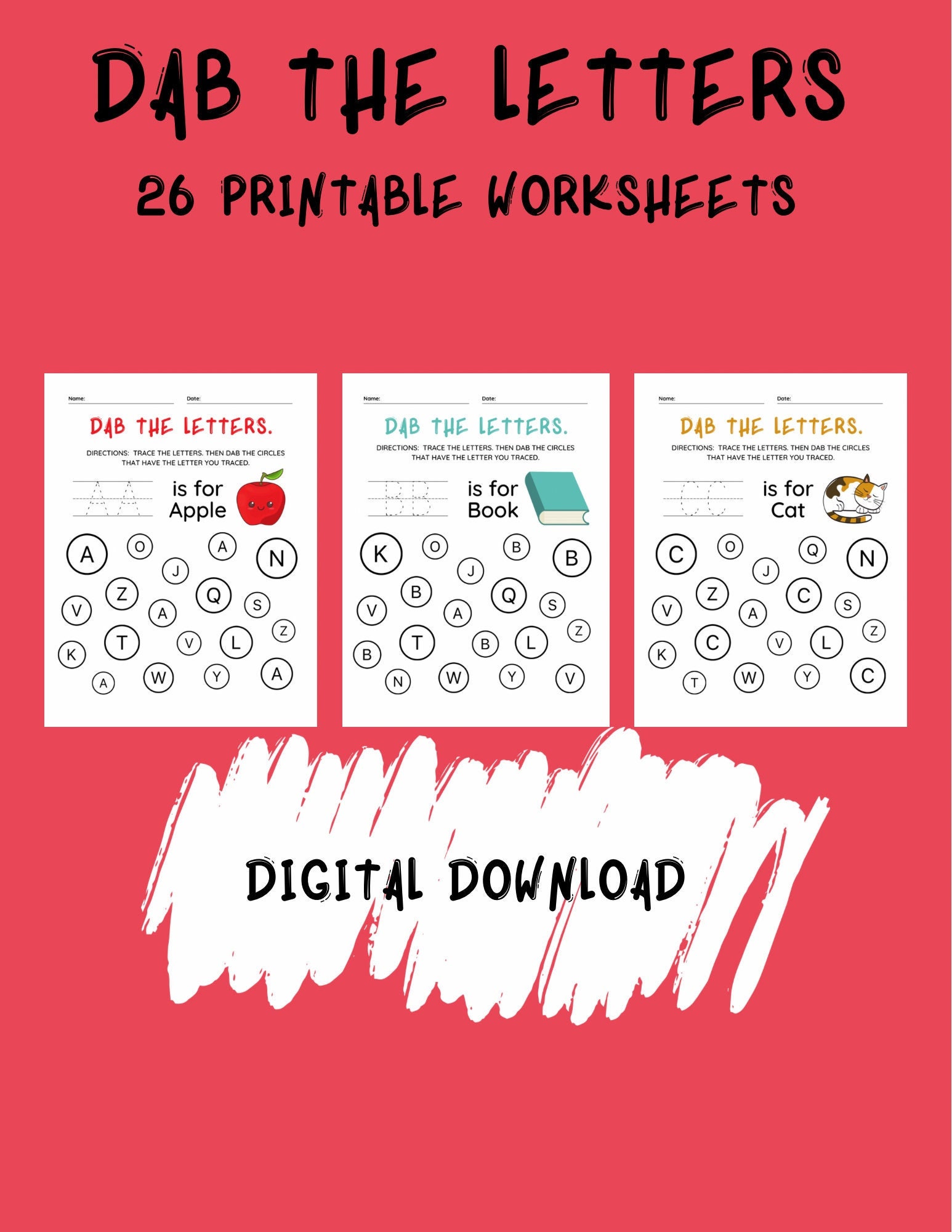 Alphabet Dab It Worksheets, ABC26 Page Dab It ...