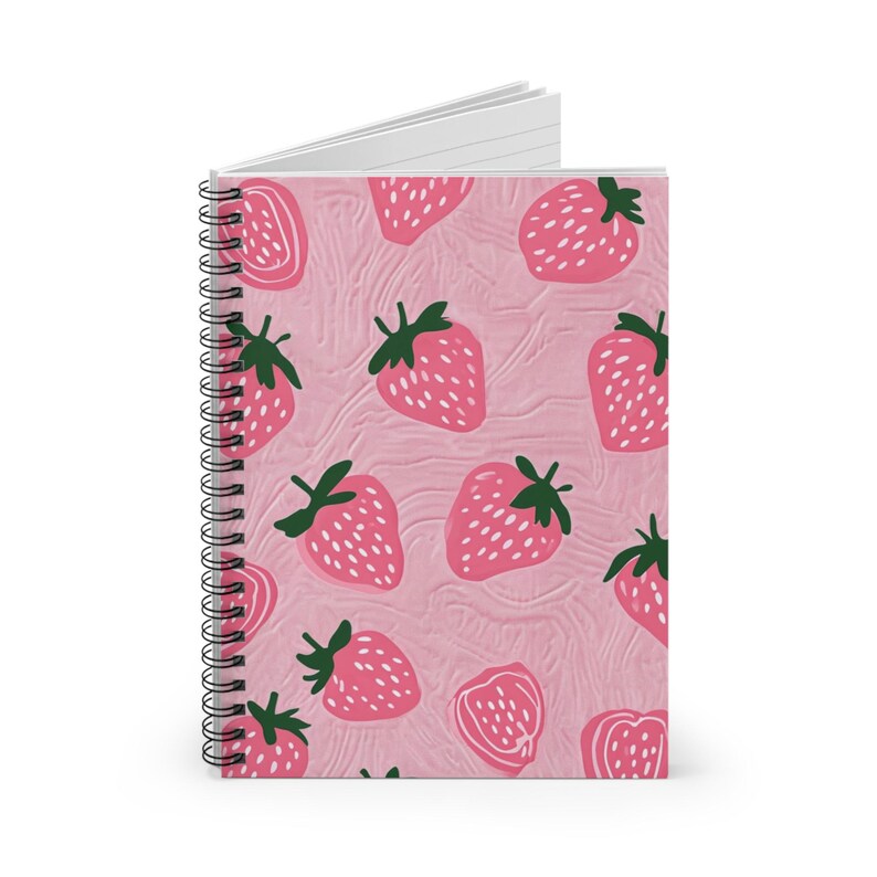 Strawberry Spiral Notebook, Cute Fruit Stationery, Back to School ...
