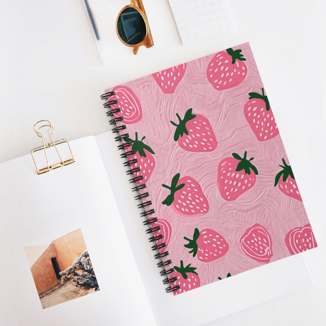 Strawberry Spiral Notebook, Cute Fruit Stationery, Back to School ...