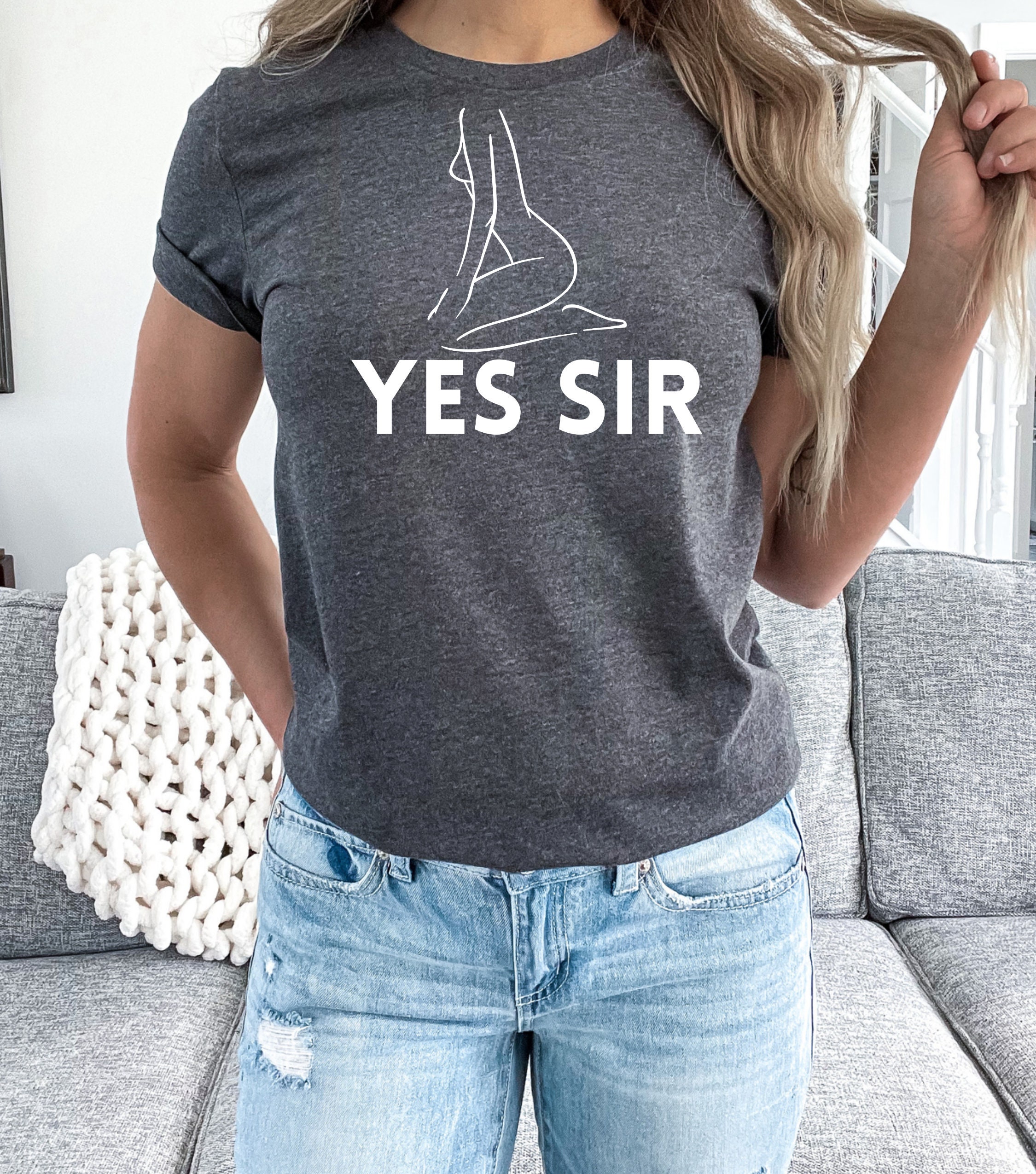 Yes Sir T-shirt Dom Sub Shirt Top Graphic Tee Master Kink BDSM Dom Sub ...