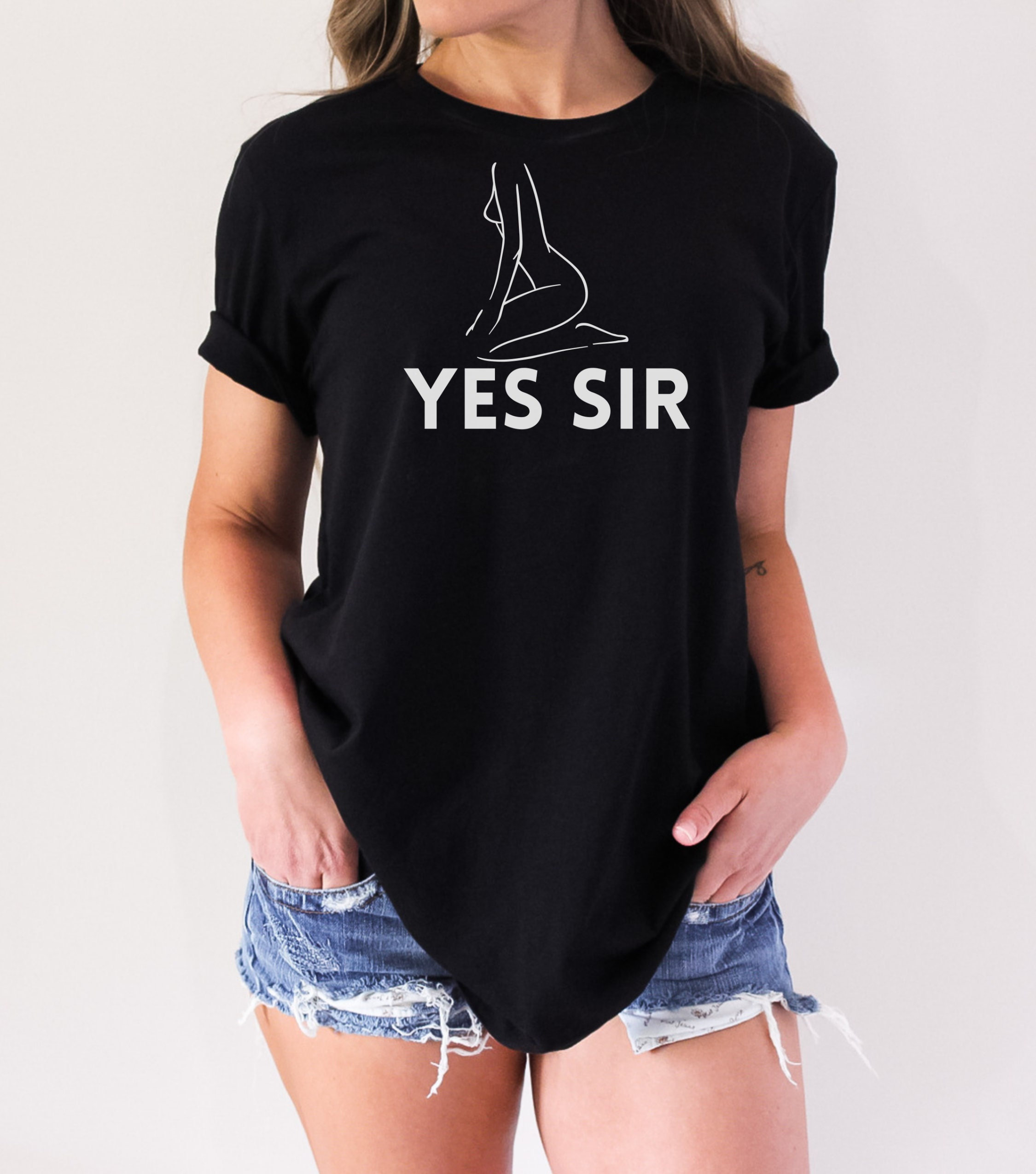 Yes Sir T-shirt Dom Sub Shirt Top Graphic Tee Master Kink BDSM Dom Sub ...