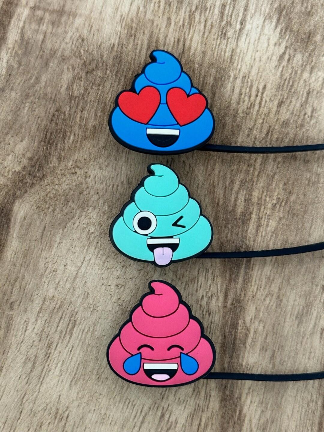 Poop Emoji Party Pack: Assorted Straw Topper Set of 3 | Tumbler ...