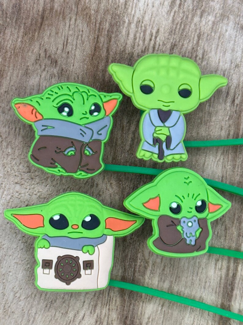 Grogu and Yoda Straw Topper Pack - Etsy