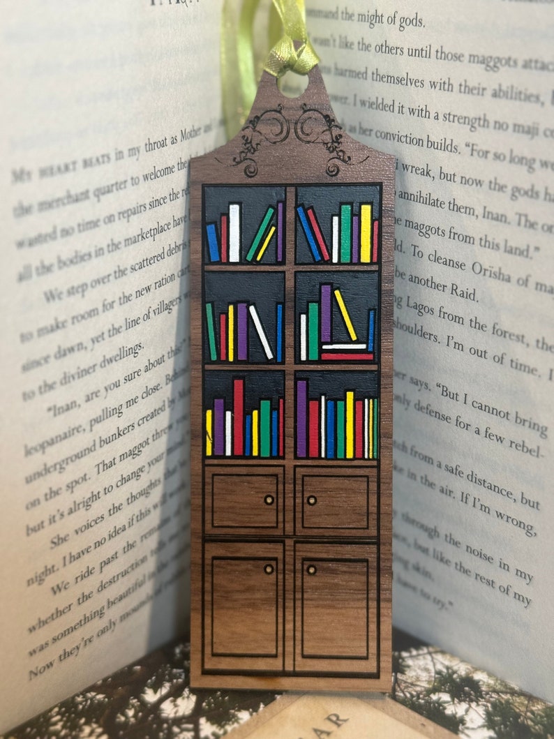 Wooden Bookcase Bookmark Book Accessories Gifts for Book Lovers - Etsy