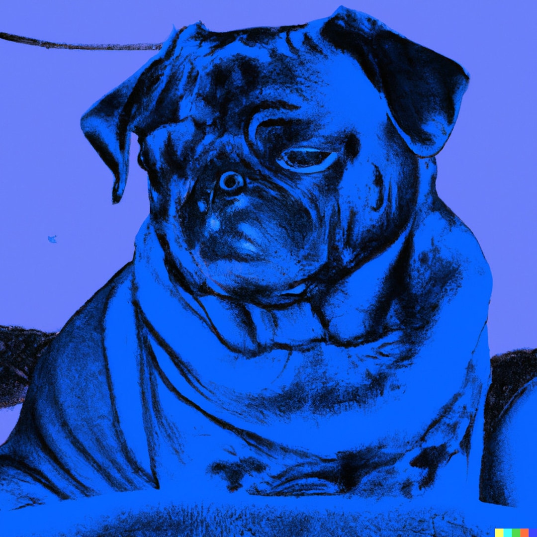 Blue Pug 3 - Etsy