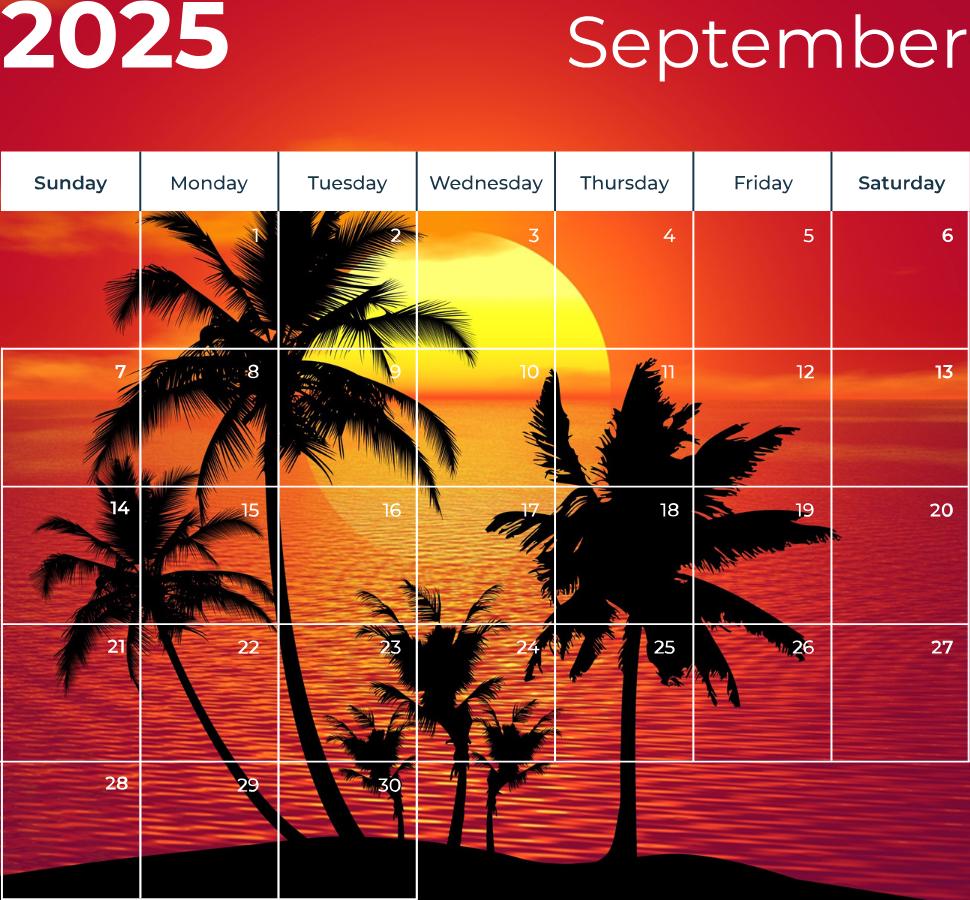 Printable Calendar 2025 - Tropical Paradise Edition - Digital Download ...