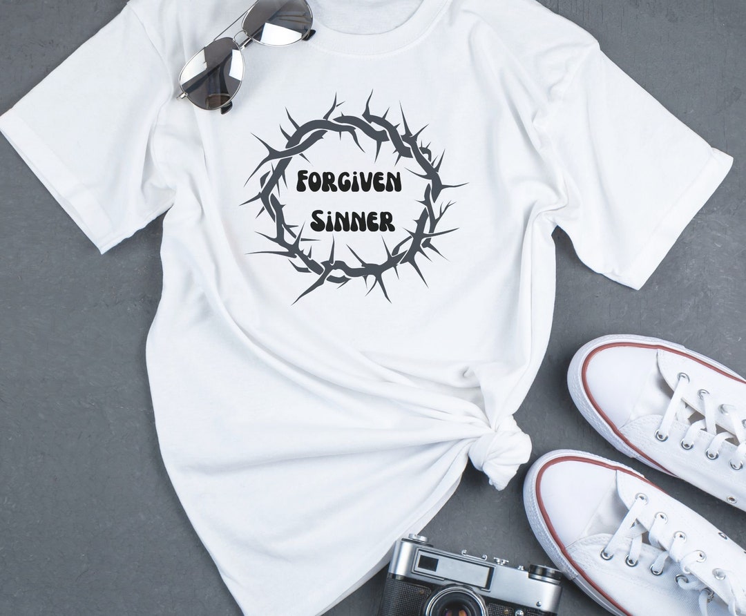 Forgiven Sinner Christian T-shirts Christian Adult Shirts for - Etsy