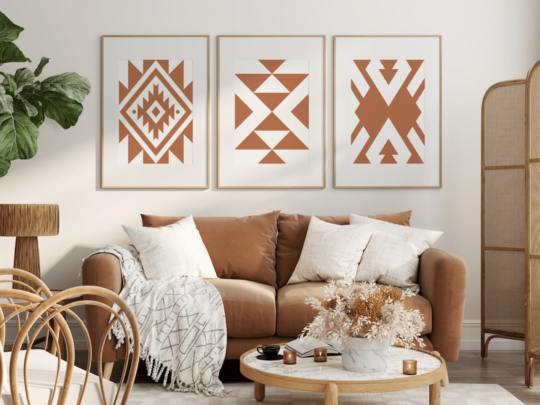 Aztec Tribal Wall Decor, Boho Tribal Minimalistic Neutral Wall Decor ...