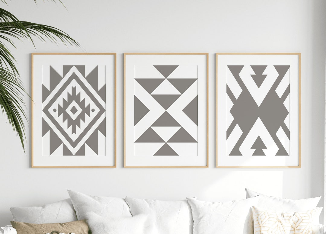 Aztec Tribal Wall Decor, Boho Tribal Minimalistic Neutral Wall Decor ...