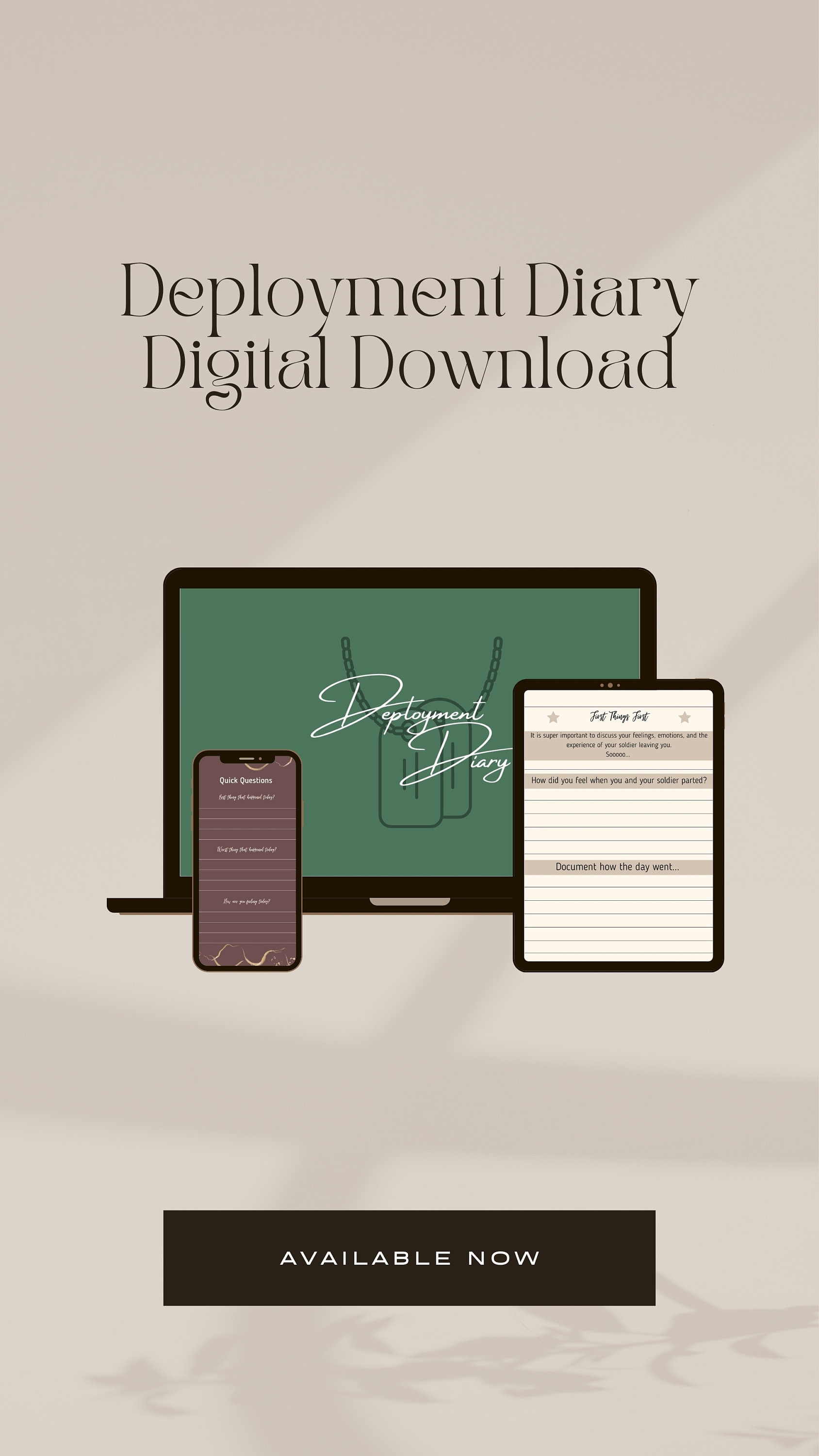 Deployment Diary, Journal for Documenting a Deployment, A Deployment ...