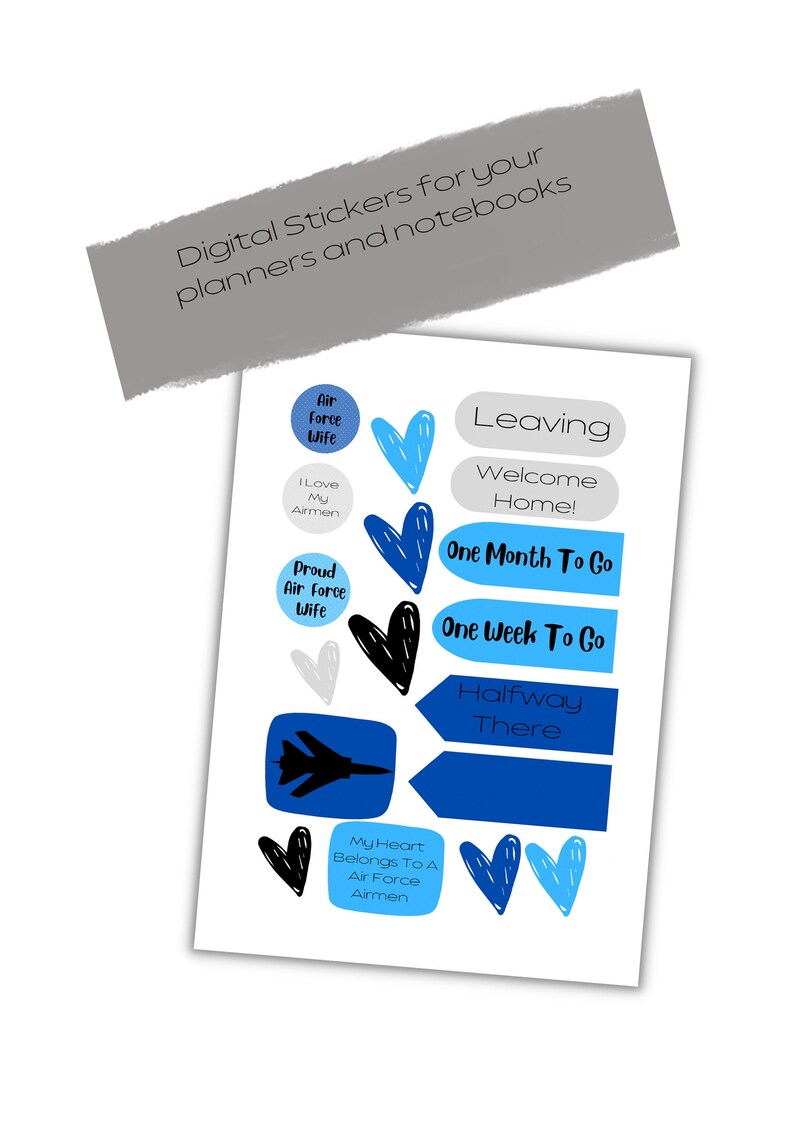 Digital Air Force Military Planner Stickers - 18 Deployment/military ...