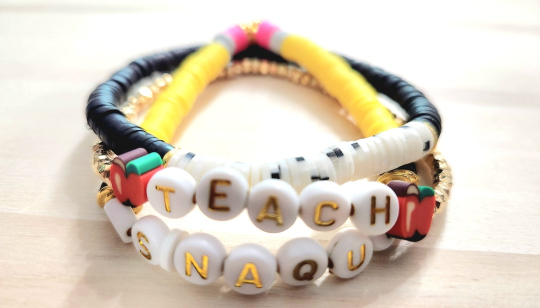 Teacher Pencil Bracelet Stack / Teacher Stack / Teacher Appreciation Gift / Pencil Stackable ...