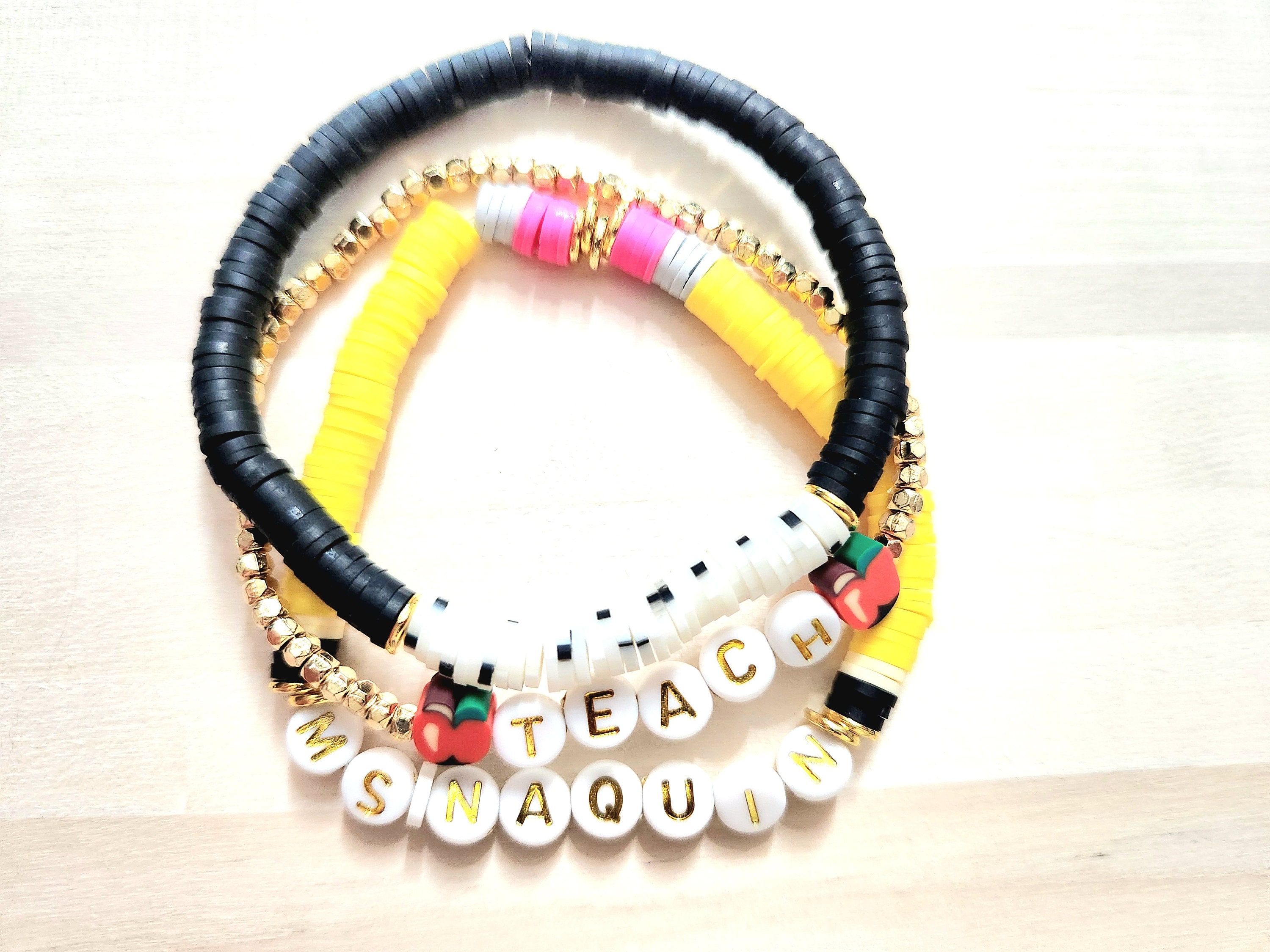 Teacher Pencil Bracelet Stack / Teacher Stack / Teacher Appreciation Gift / Pencil Stackable ...