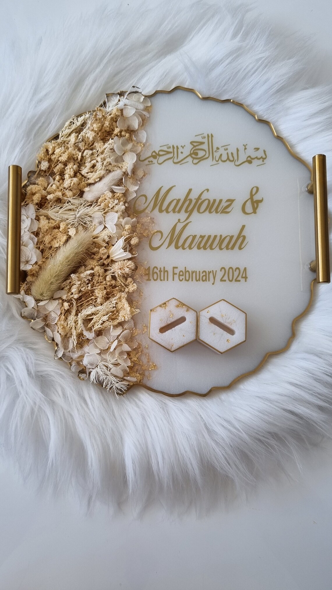 Floral Ring Tray| Personalised Ring Tray| Wedding/nikkah Tray| Handmade ...