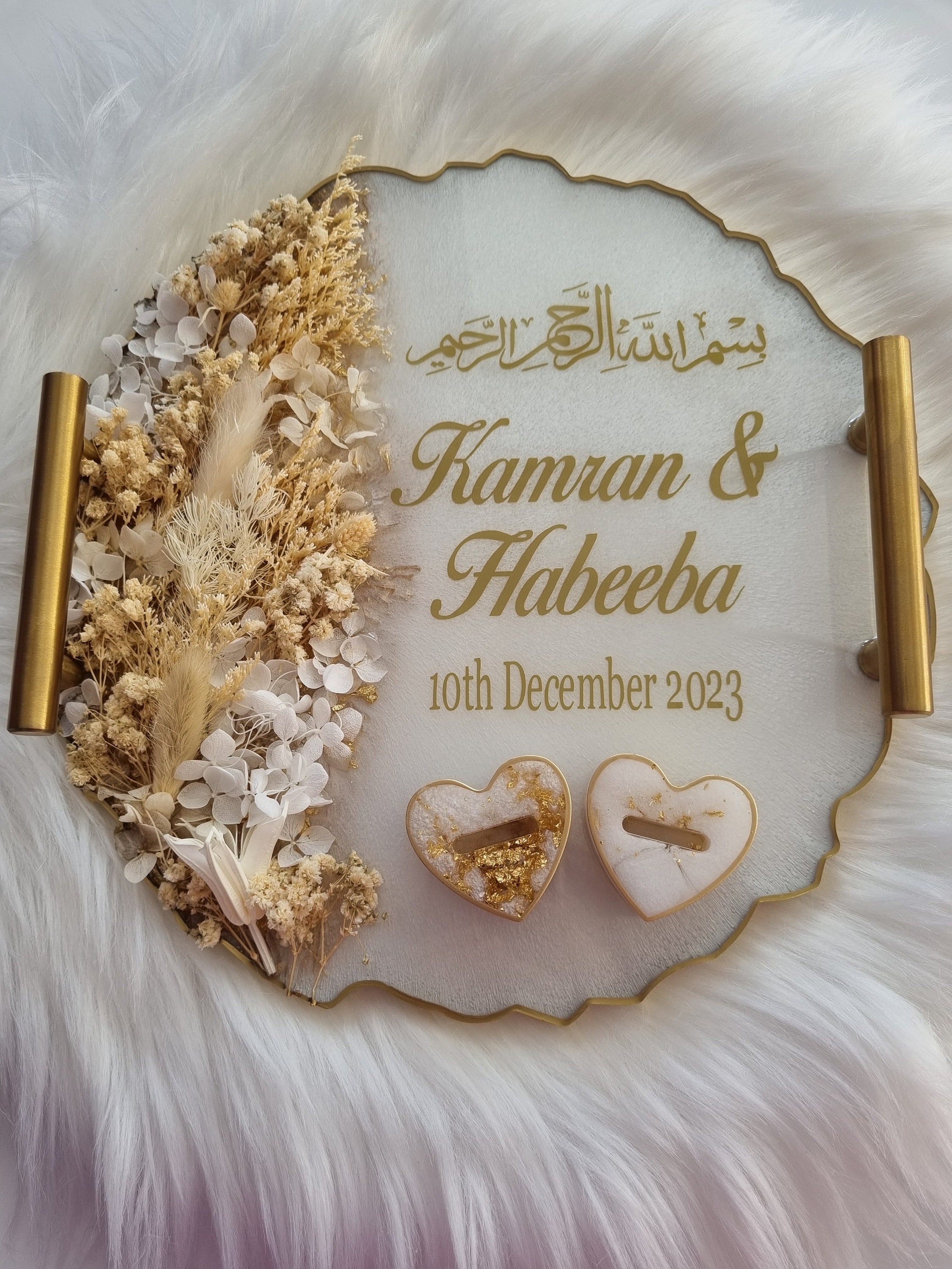 Floral Ring Tray| Personalised Ring Tray| Wedding/nikkah Tray| Handmade ...