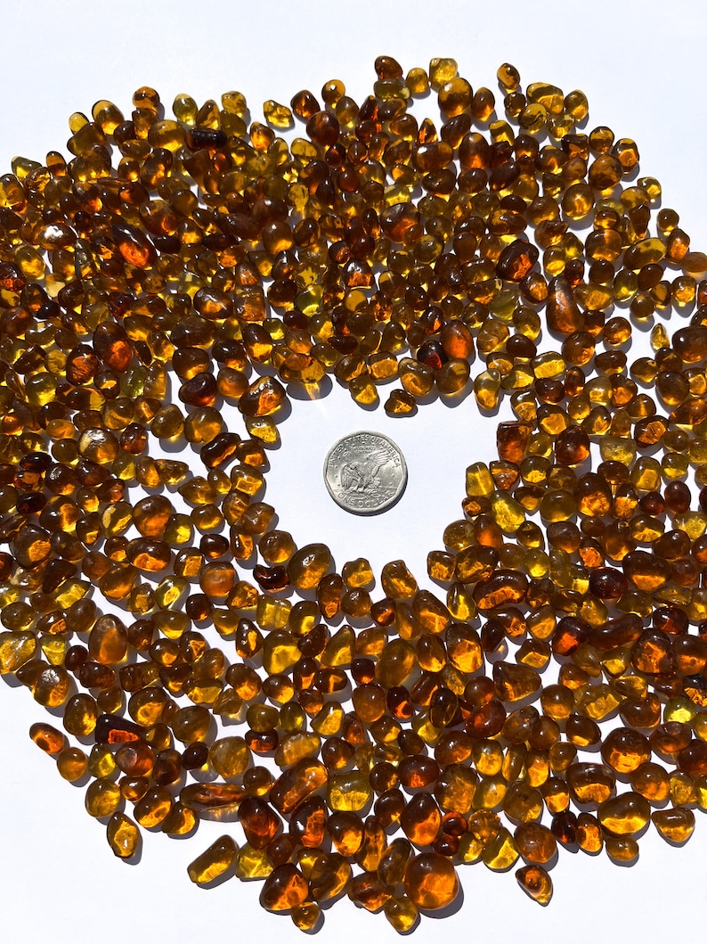 Amber Glass Beads, Brownish Yellow Glass Beads, Amber Color Sea Glass ...