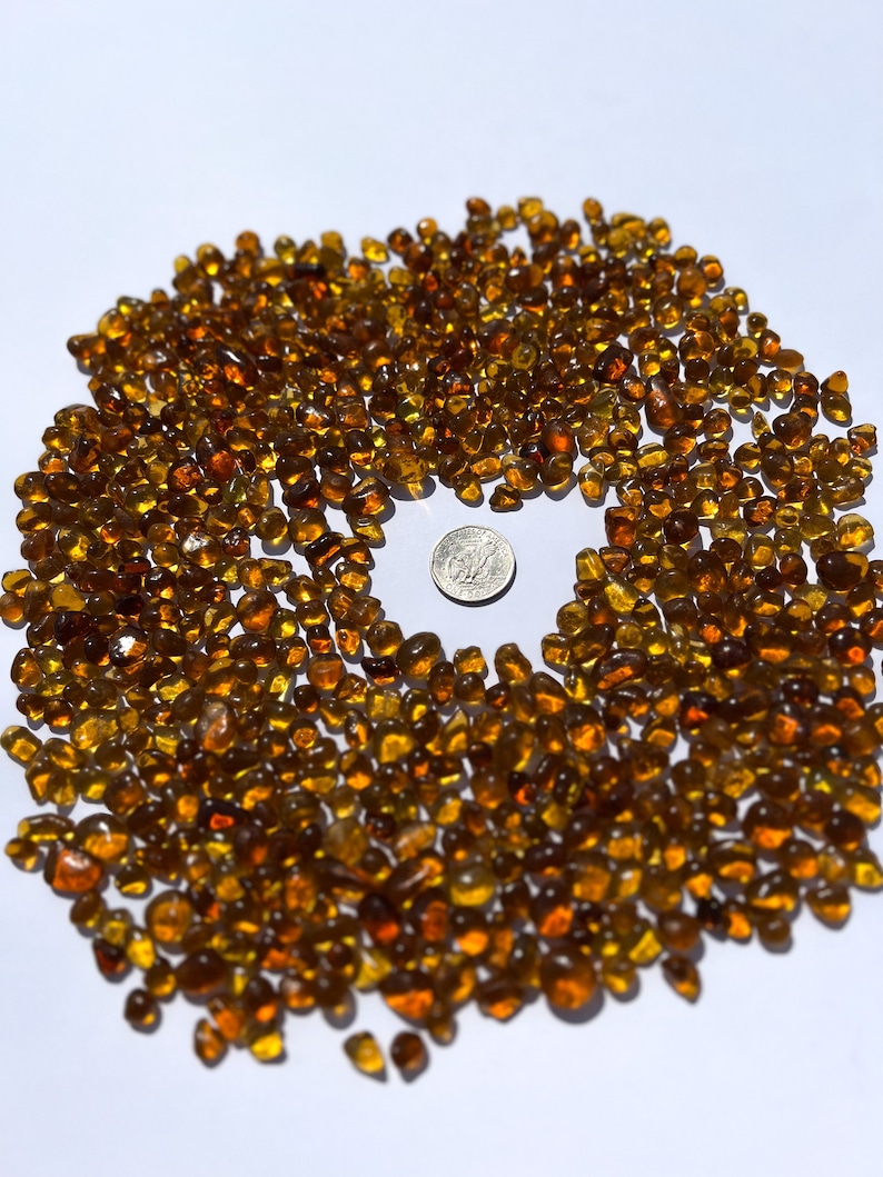 Amber Glass Beads, Brownish Yellow Glass Beads, Amber Color Sea Glass ...