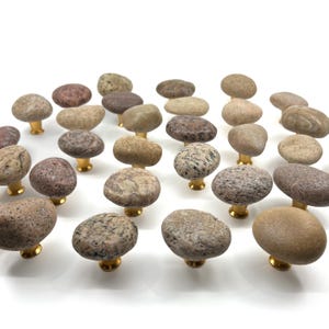 Handmade Natural Stone Knobs – Gold Base Cabinet Hardware - Etsy
