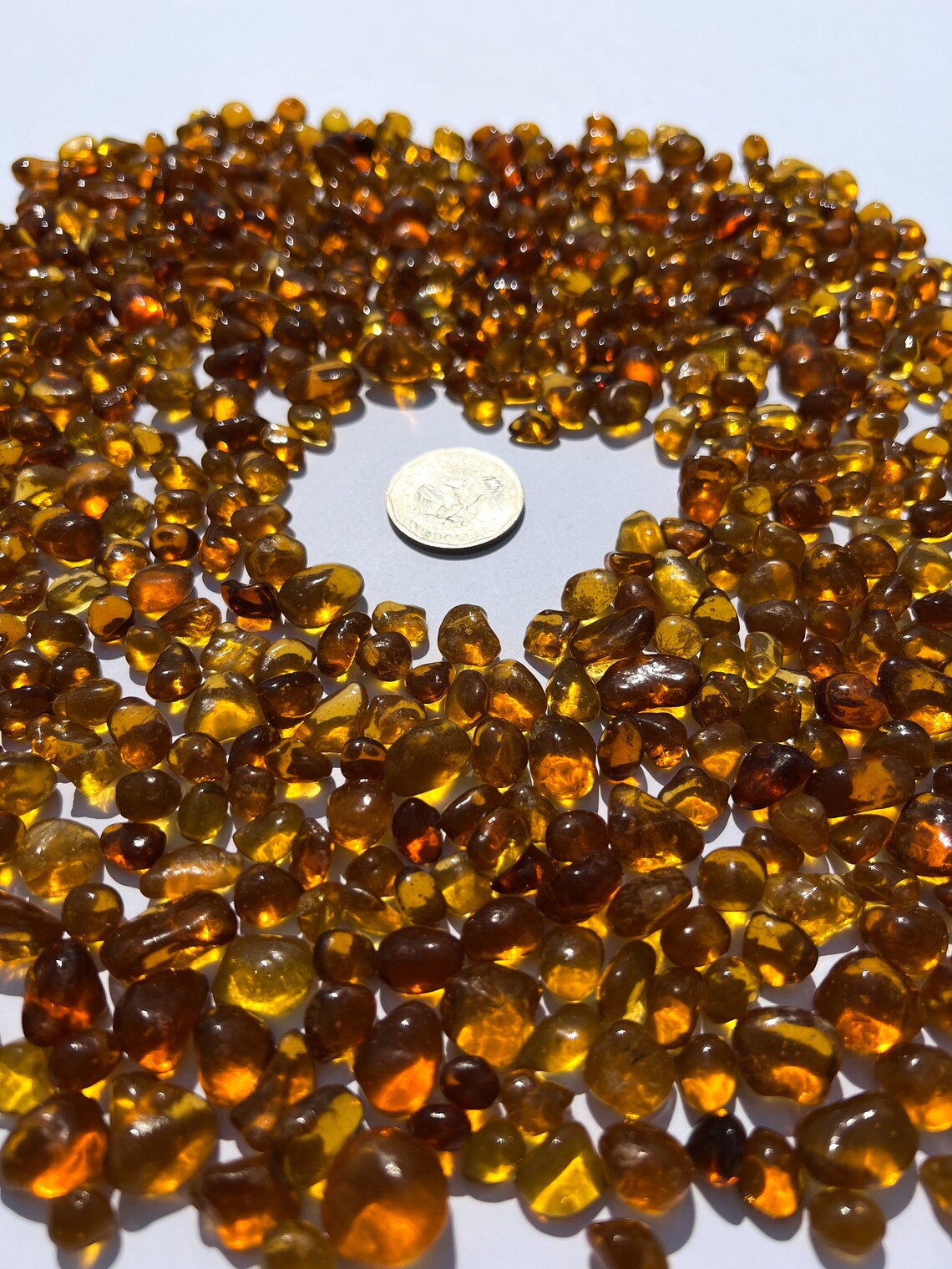 Amber Glass Beads, Brownish Yellow Glass Beads, Amber Color Sea Glass ...
