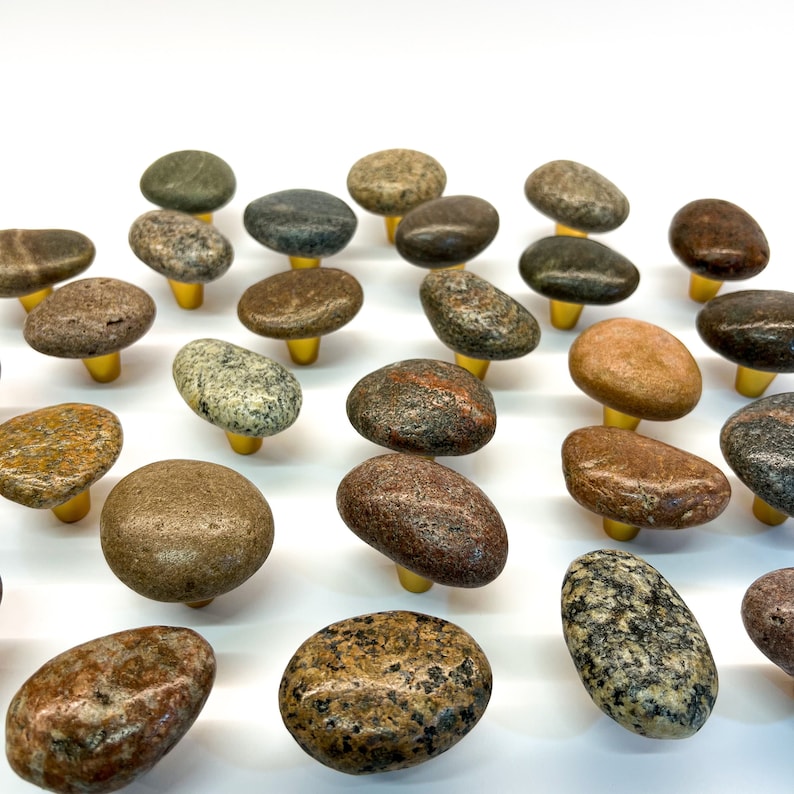 Rock Knobs, Cabinet Knobs, Cabinet Hardware, Sea Stone Knobs, Cabinet Pulls, Stones and Pebbles ...