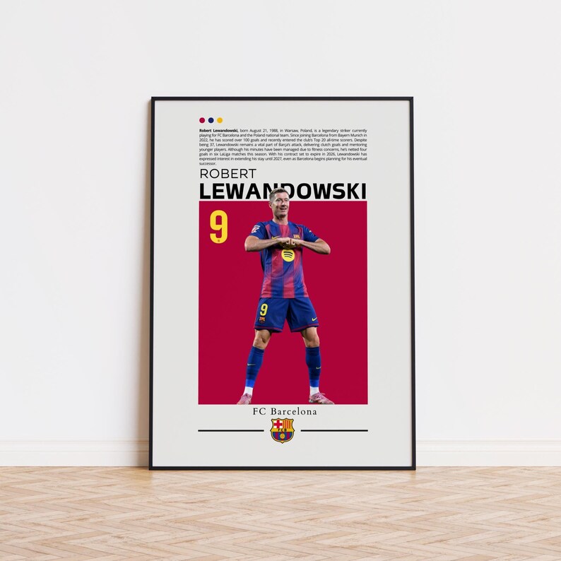 Robert Lewandowski Poster, FC Barcelone Poster, Lewandowski Print ...