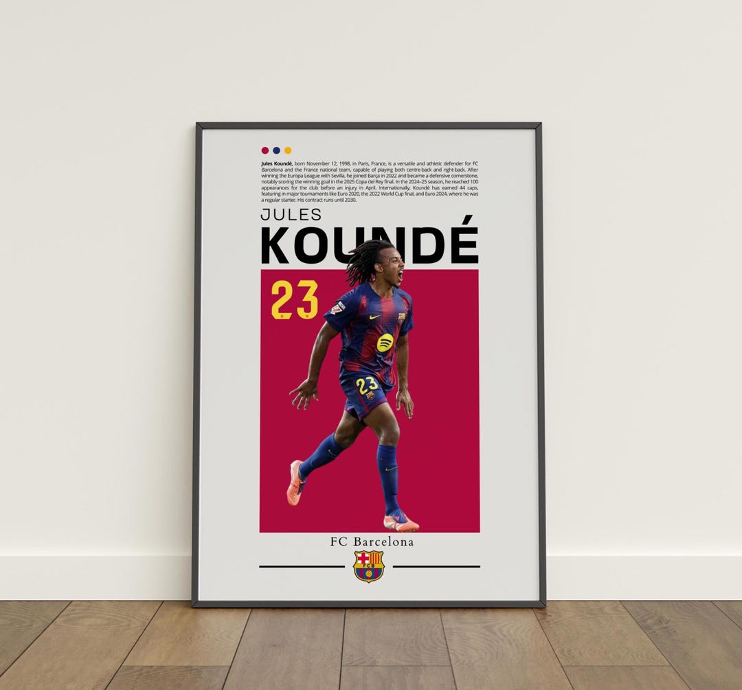 Jules Koundé Poster, FC Barcelone Poster, Jules Koundé Print, Sports ...