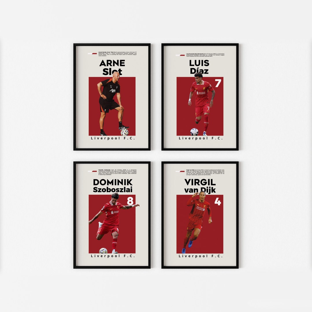 Liverpool FC Poster Bundle Set of 4, Szoboszlai, Diaz, Arne Slot ...