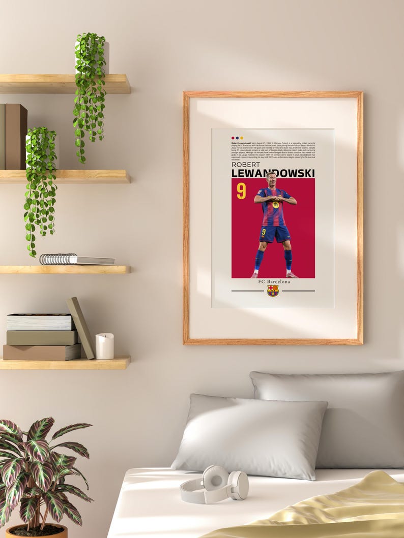 Robert Lewandowski Poster, FC Barcelone Poster, Lewandowski Print ...