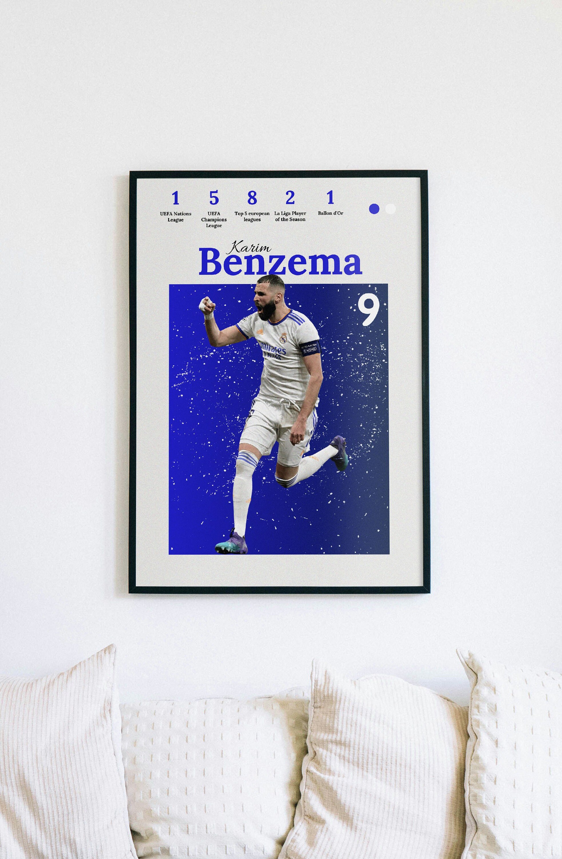 Karim Benzema Print, Karim Benzema Poster, Soccer Poster, Real Madrid ...