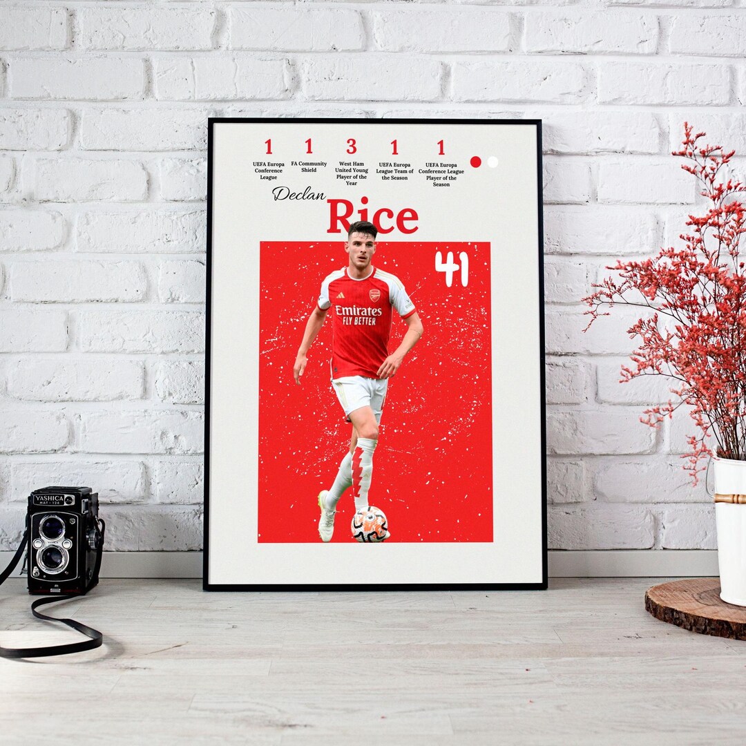Declan Rice Print, Declan Rice Poster, Sports Poster, Soccer Wall Art ...