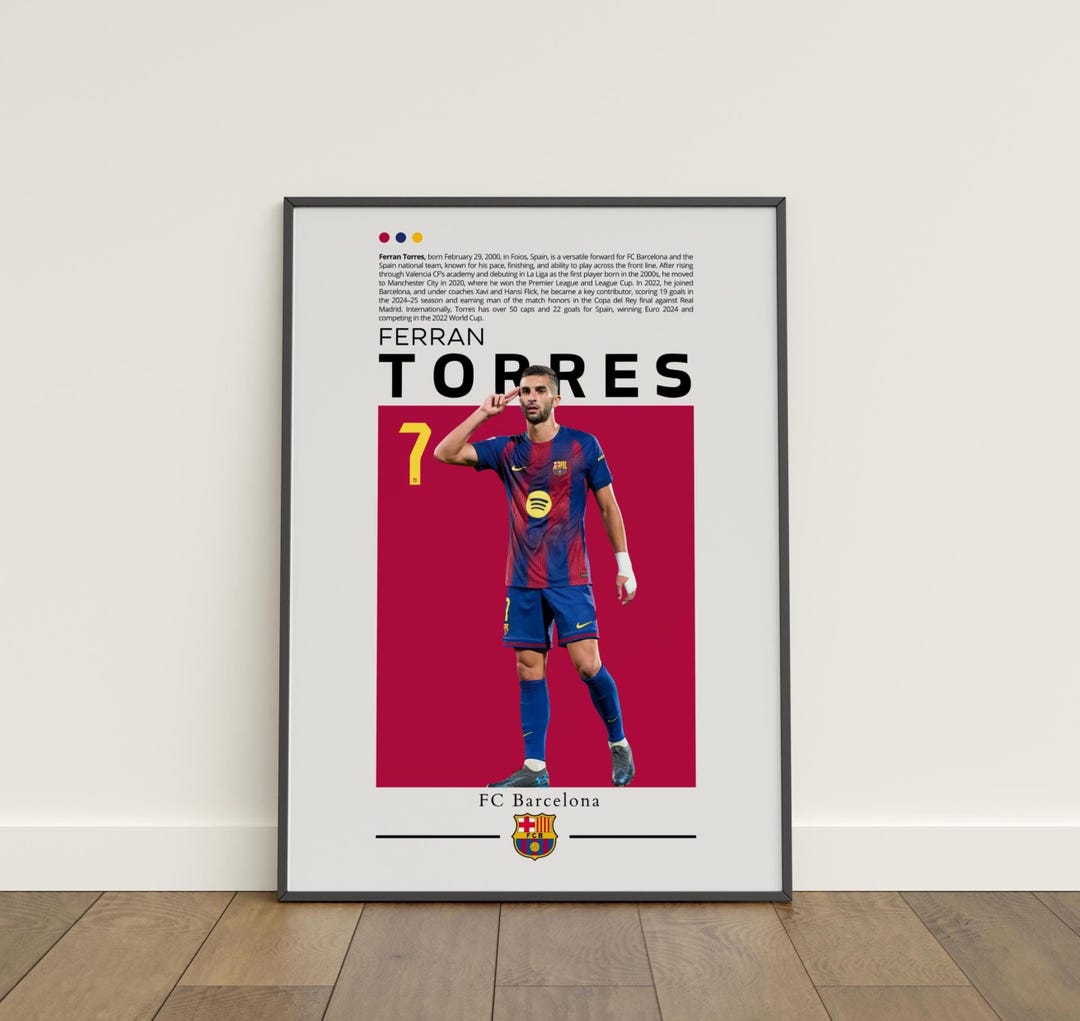 Ferran Torres Poster, FC Barcelone Poster, Ferran Torres Print, Sports ...