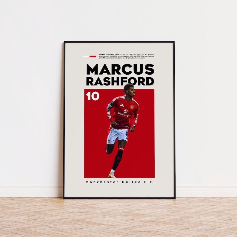 Marcus Rashford Poster, Football Player Poster, Marcus Rashford Print ...