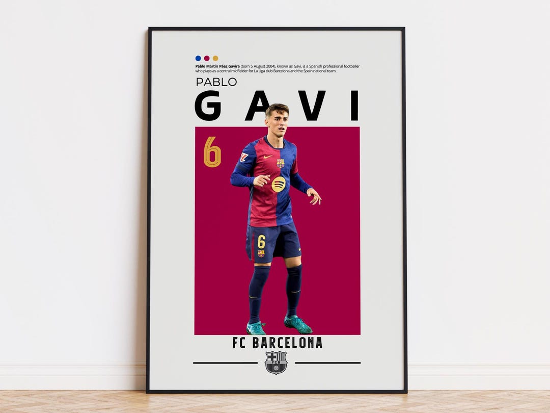 Pablo Gavi Poster, Fc Barcelona Poster, Pablo Gavi Print, Sports Poster ...