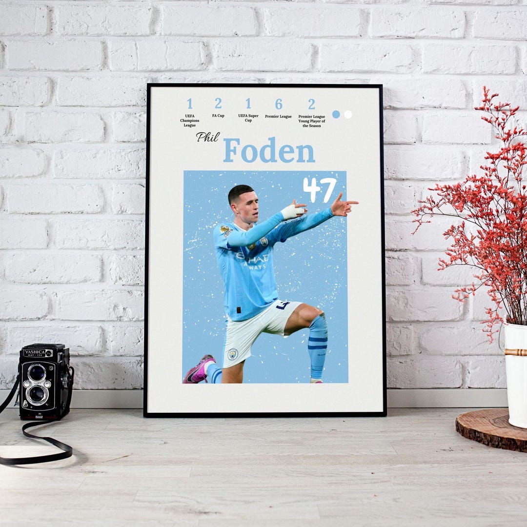 Phil Foden Print, Phil Foden Poster, Sports Poster, Soccer Wall Art ...