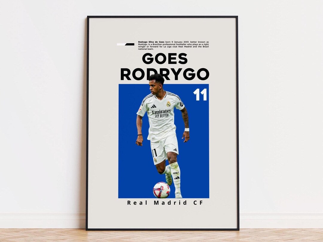 Rodrygo Poster, Football Player Poster, Rodrygo Print, Sports Poster ...