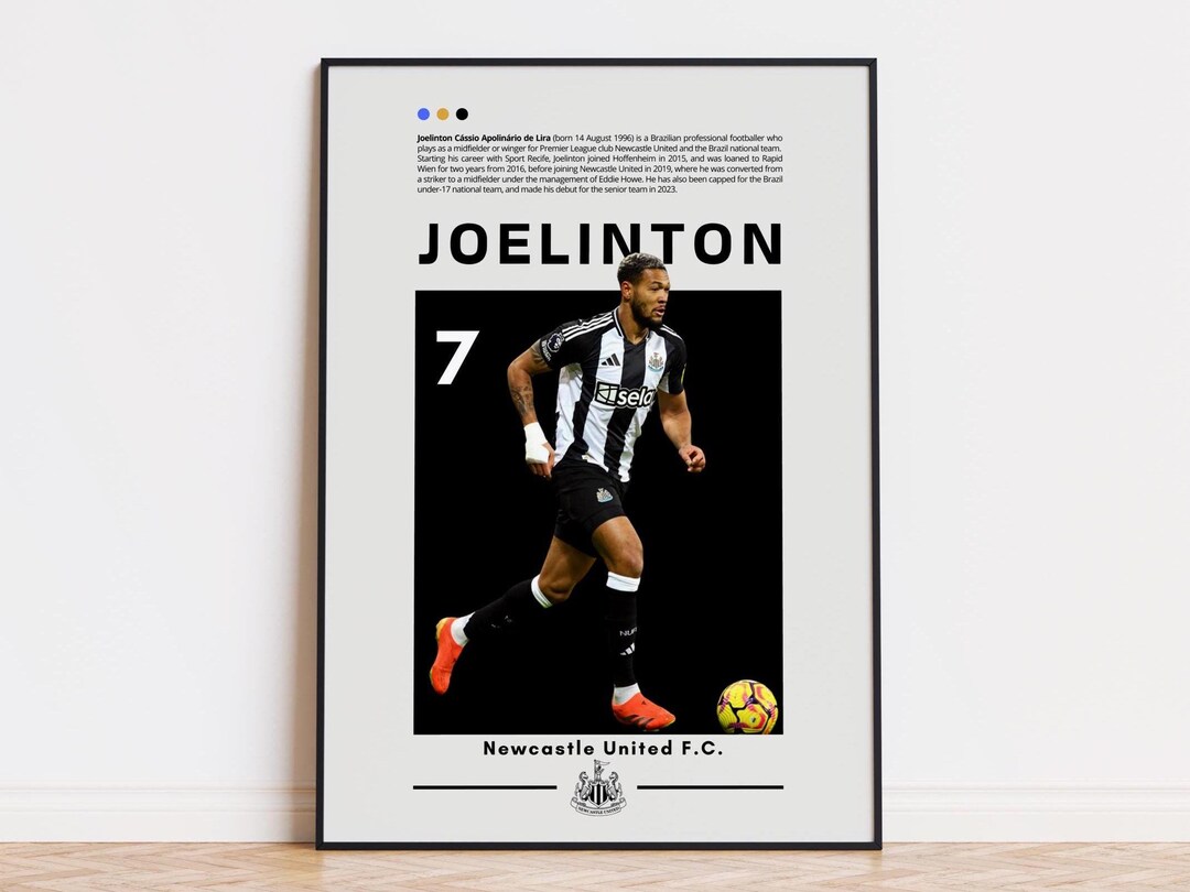 Joelinton Poster, Newcastle United Fc Poster, Joelinton Print, Sports ...